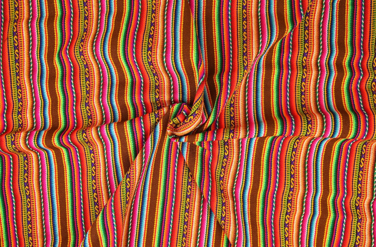 Fabric ethno colorful striped from Peru weaving fabric by the | Etsy