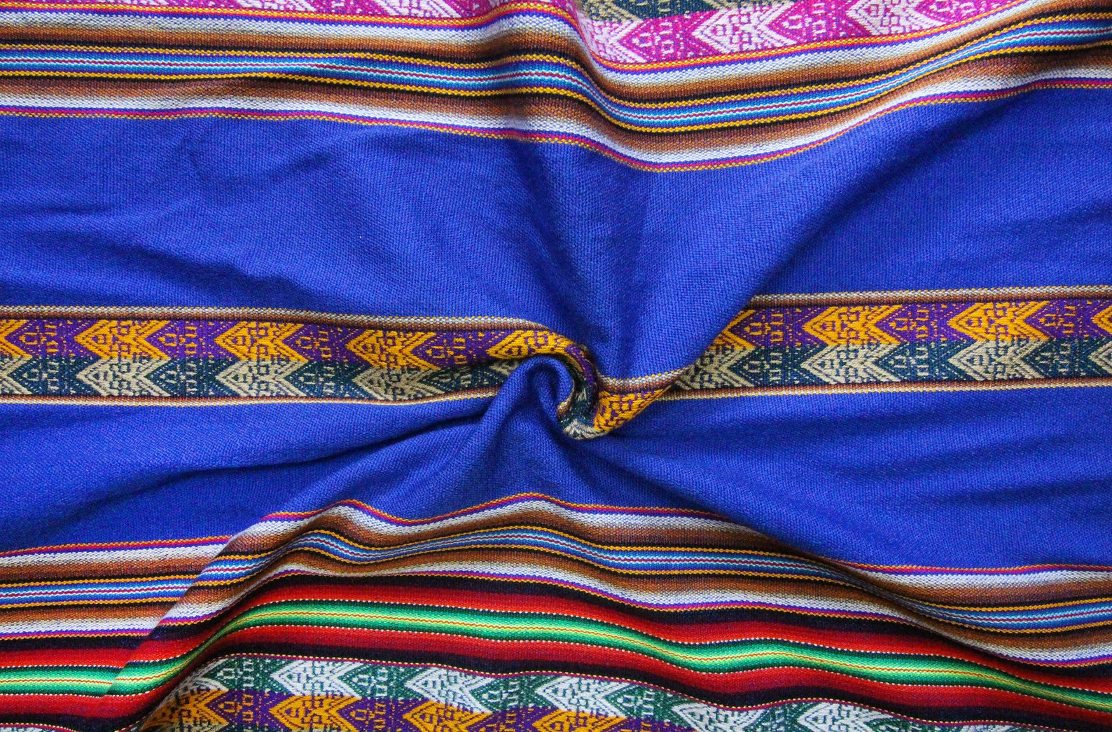 Fabric Ethno Colorful Striped From Peru, Woven Fabric by the Meter for ...