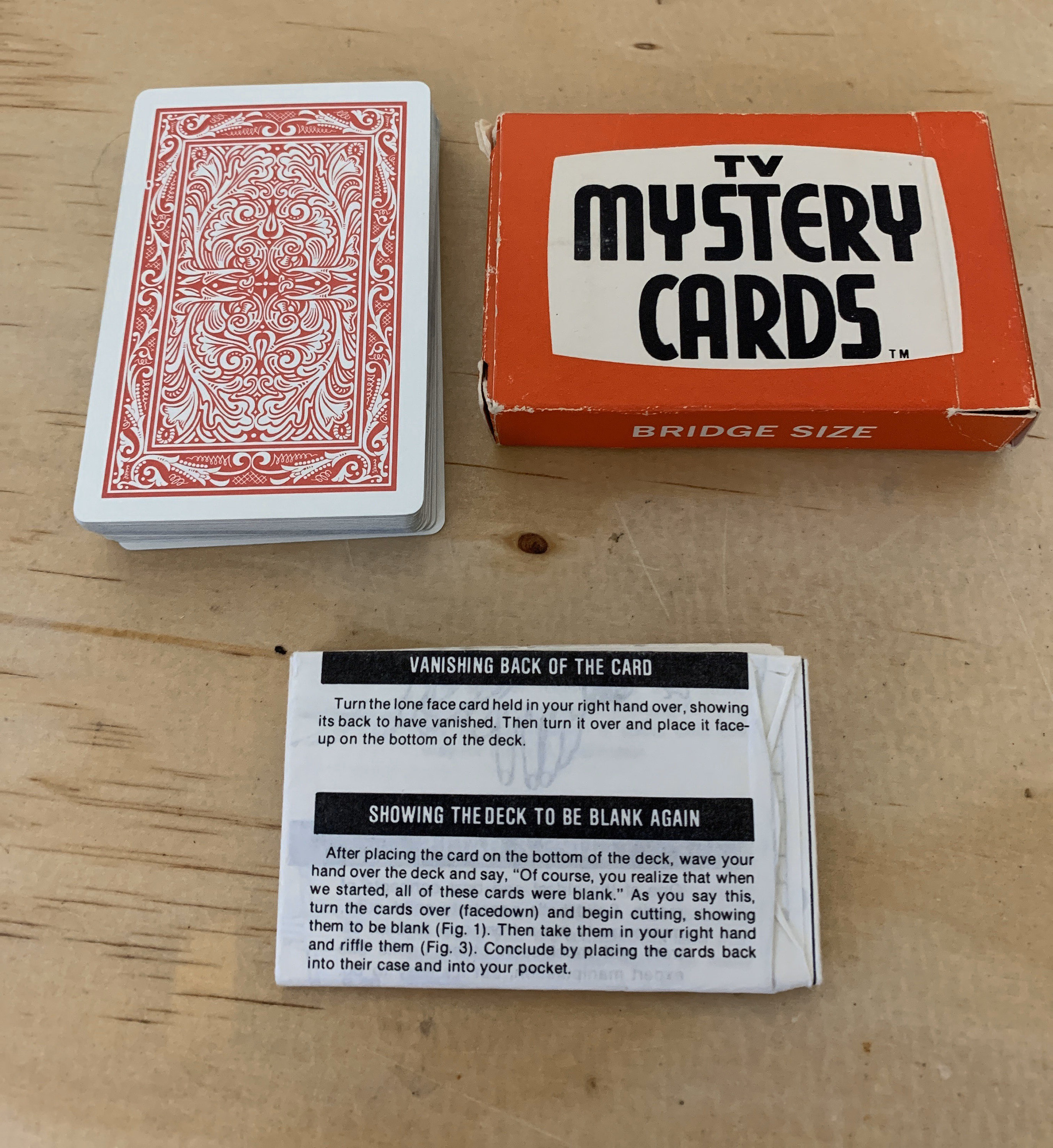Vintage TV Mystery Cards Bridge Size Seventies USA Magic Tricks ...
