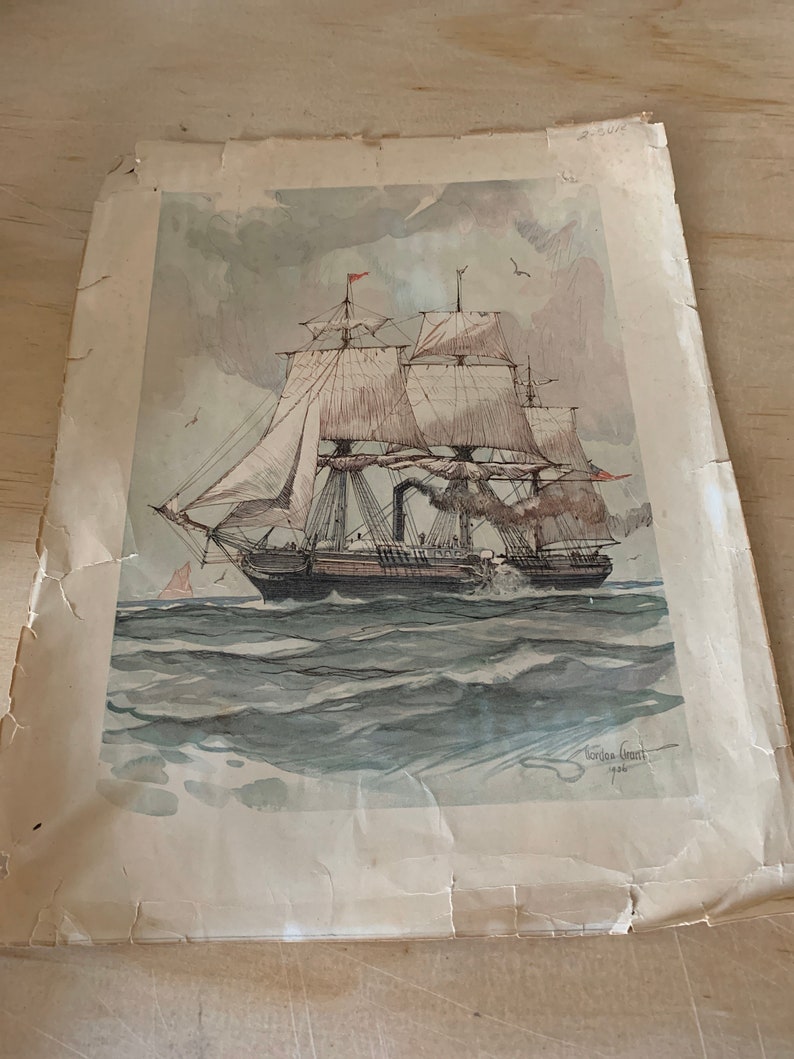 Gordon Grant Print 1936 Sailing Ship - Etsy