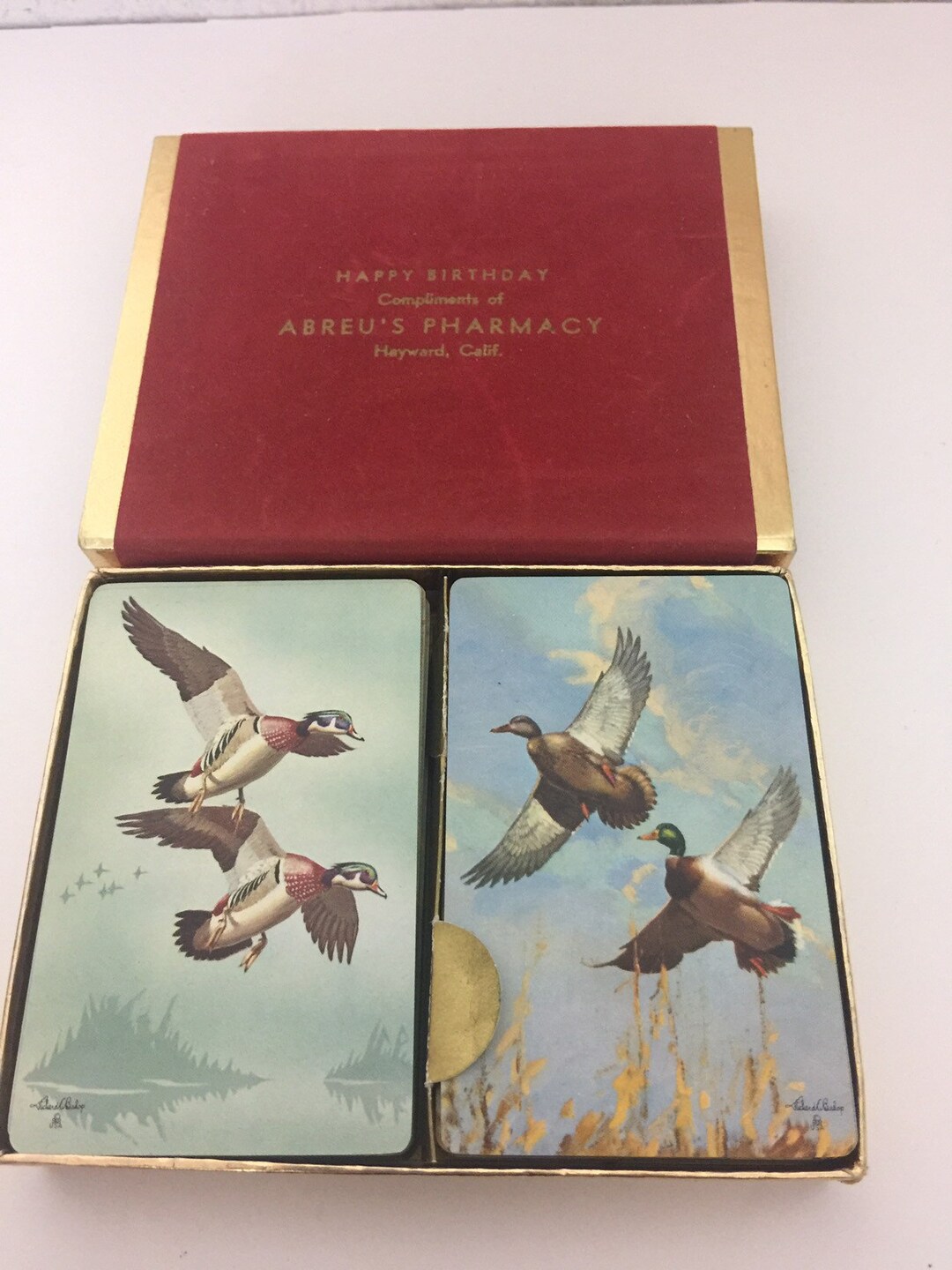 Lot of 2 Vintage Deck of Cards in Case Flying Geese and Pheasant ...