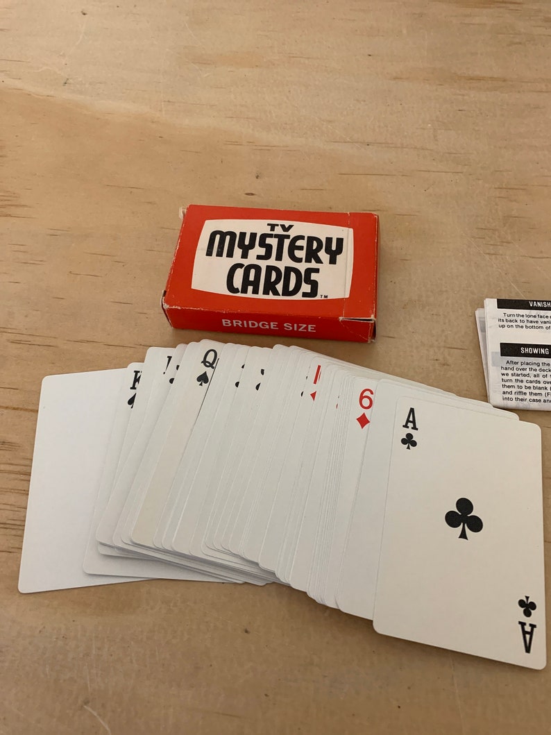 Vintage TV Mystery Cards Bridge Size Seventies USA Magic Tricks ...
