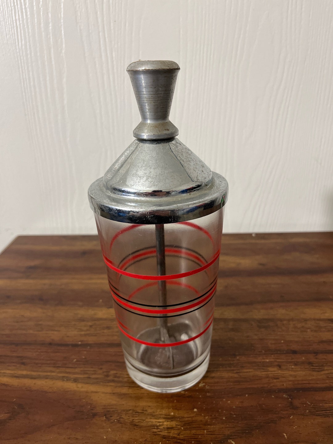 Vintage Glass Shaker Mixer Ice Breaker Cocktail Muddler Ice Crusher ...