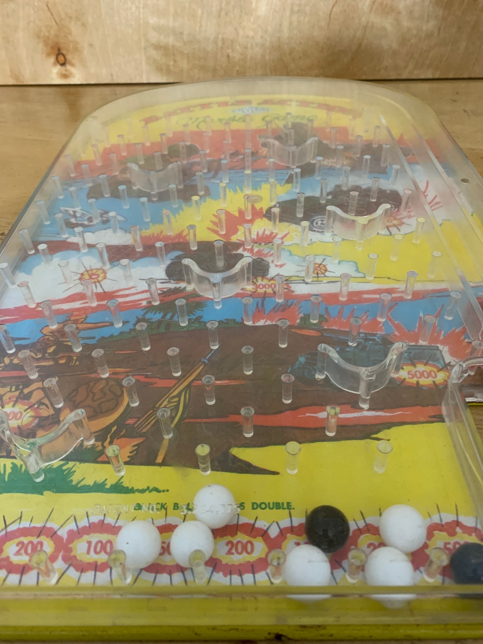 Vintage WOLVERINE WWII Battle Action Marble Pinball Game, Made in USA ...