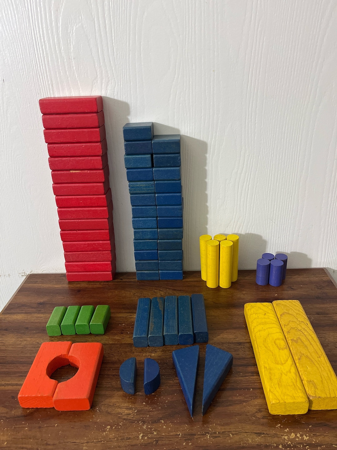 Vintage Playskool Colored Wood Building Blocks 66 Pieces - Etsy