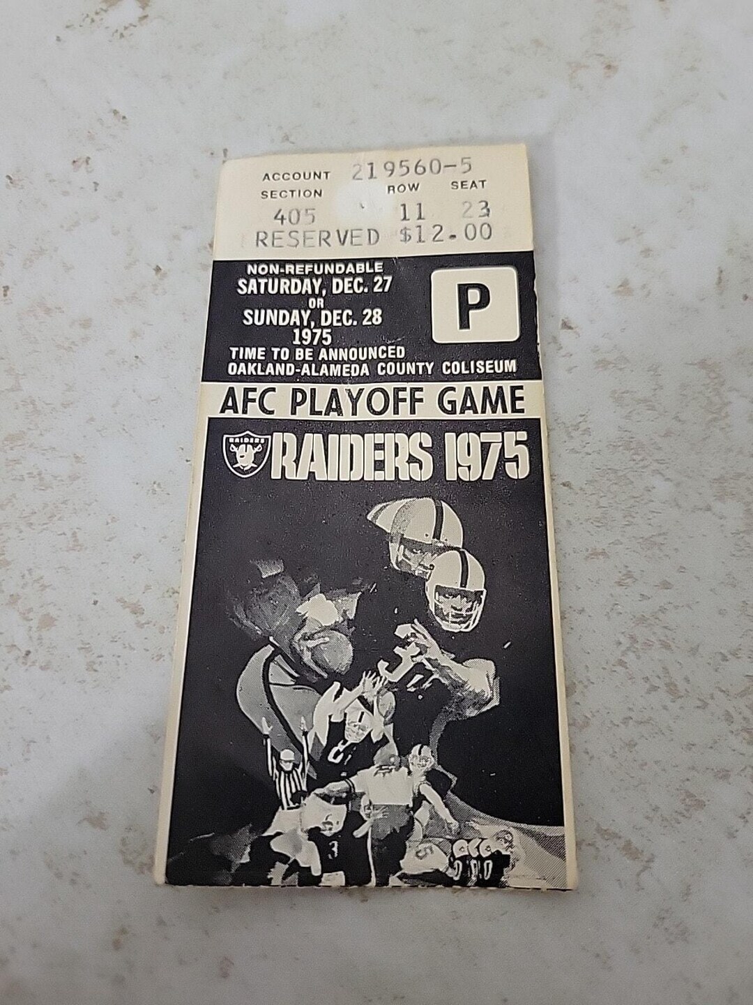 1975 Raiders Vs Bengals AFC Playoff Ticket Stub - Etsy