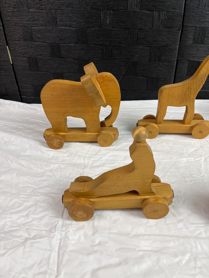 Wood Circus Animals on Wheels 6-8” Tall - Etsy