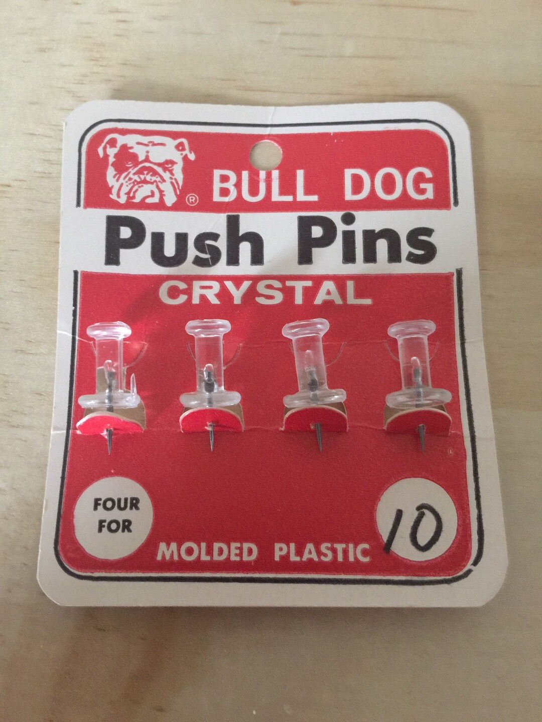 Bull Dog Push Pins Crystal 4 Molded Plastic - Etsy