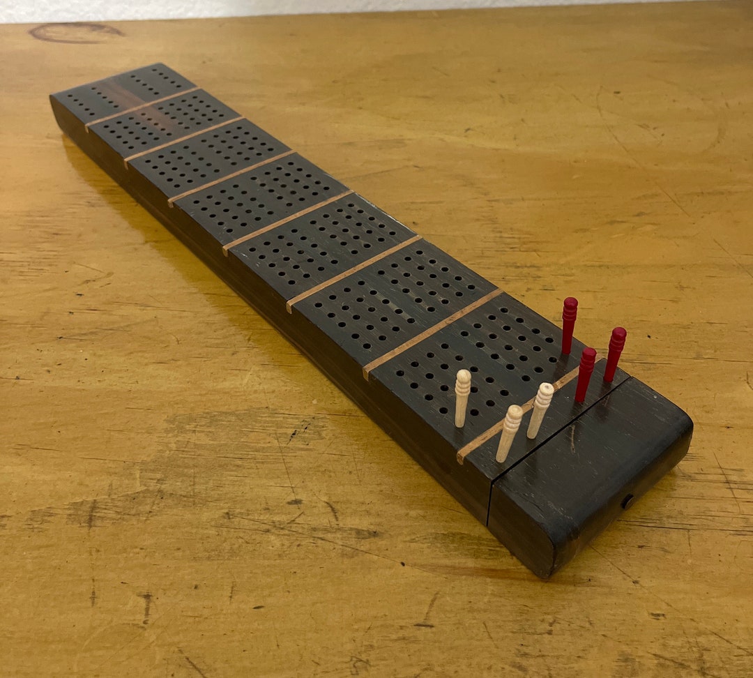 Hardwood Cribbage Board Vintage Solid 14” Long - Etsy