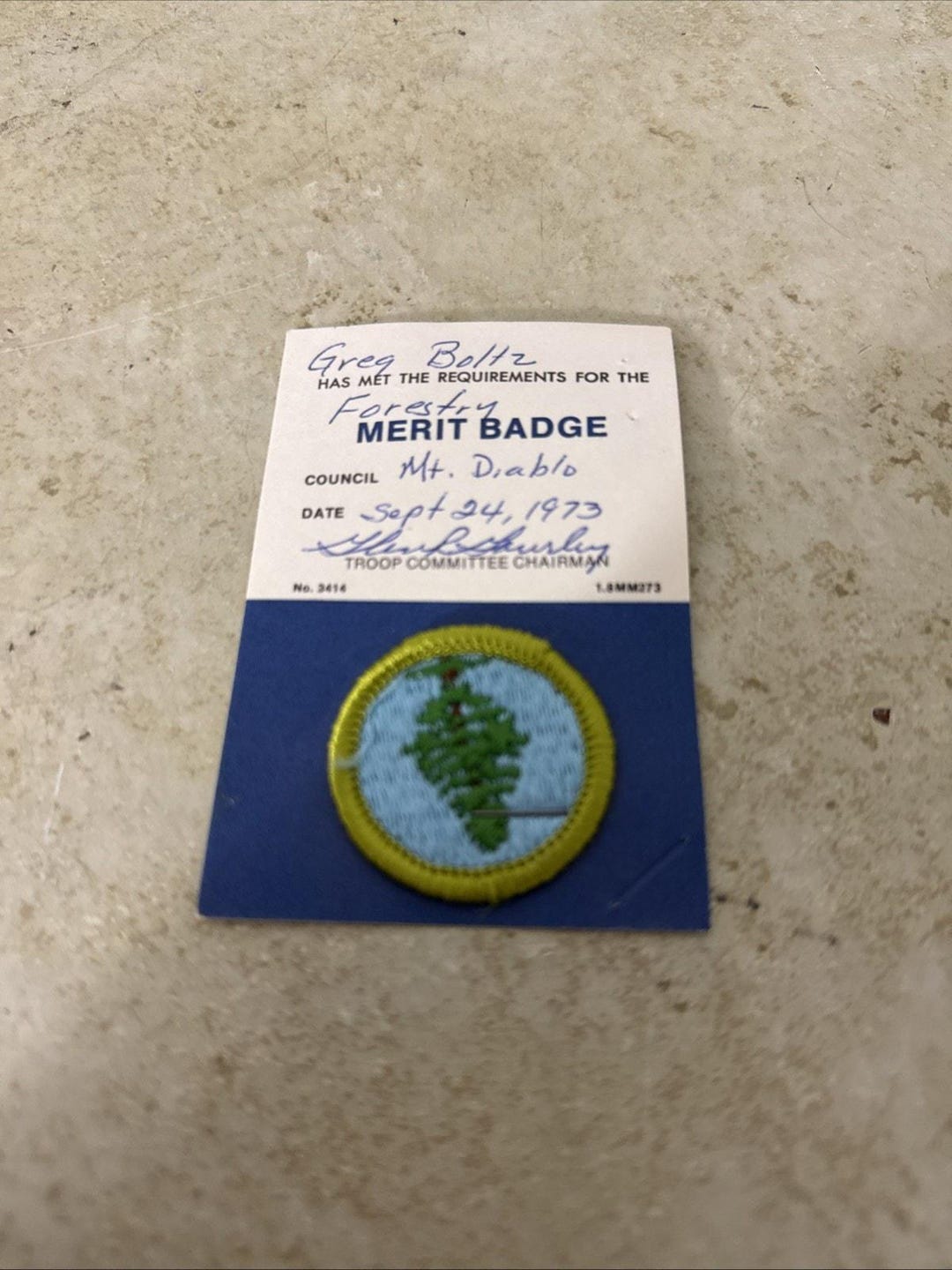 B.s.a.vintage Forestry Merit Badge Emblem With Card 1973 - Etsy