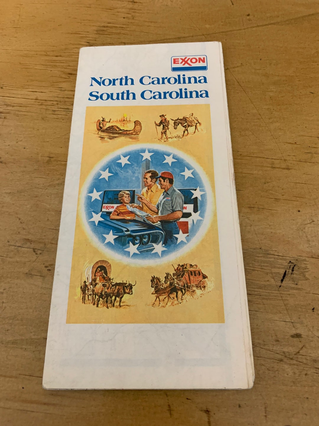 Vintage Exxon North Carolina South Carolina Map - Etsy