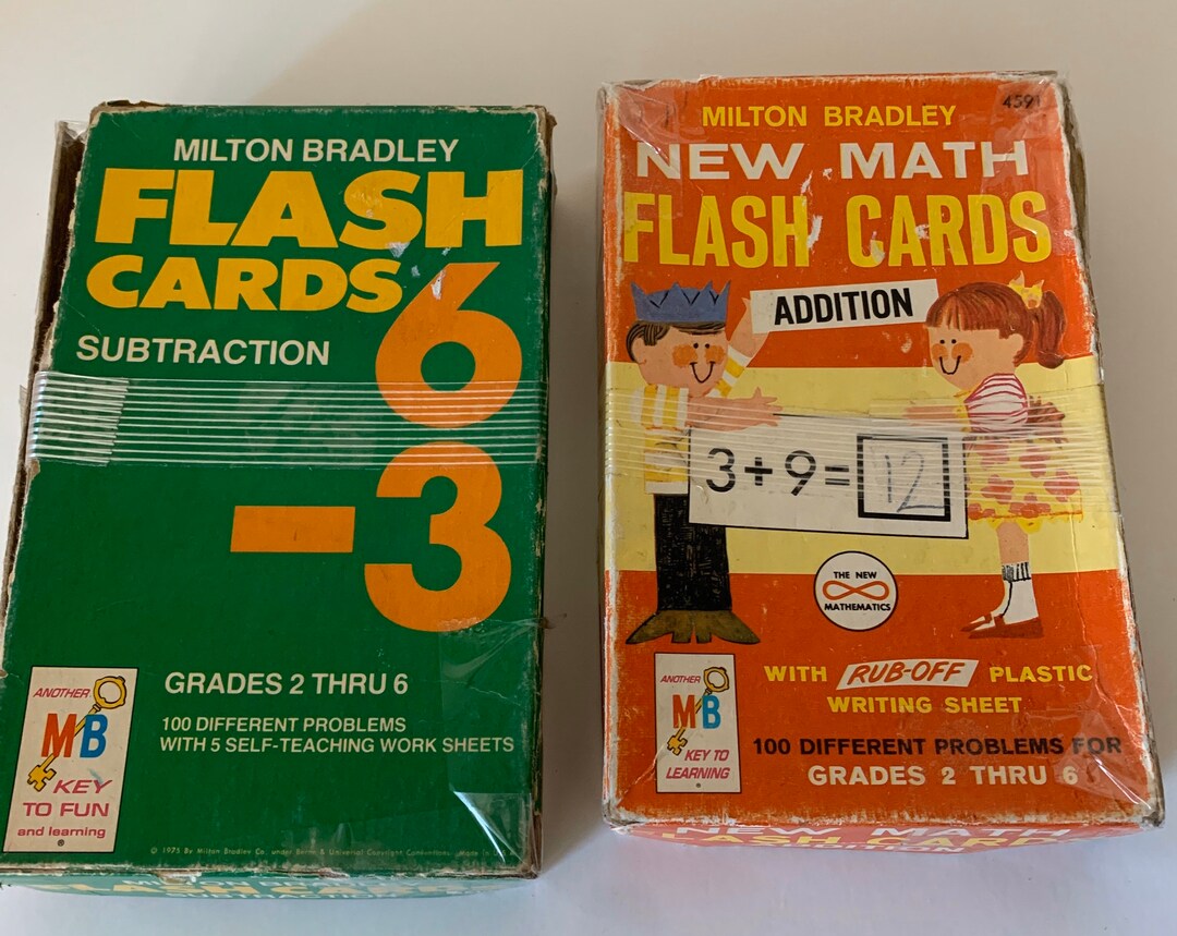 Vintage Milton Bradley Flash Cards New Math Addition 4591 and ...