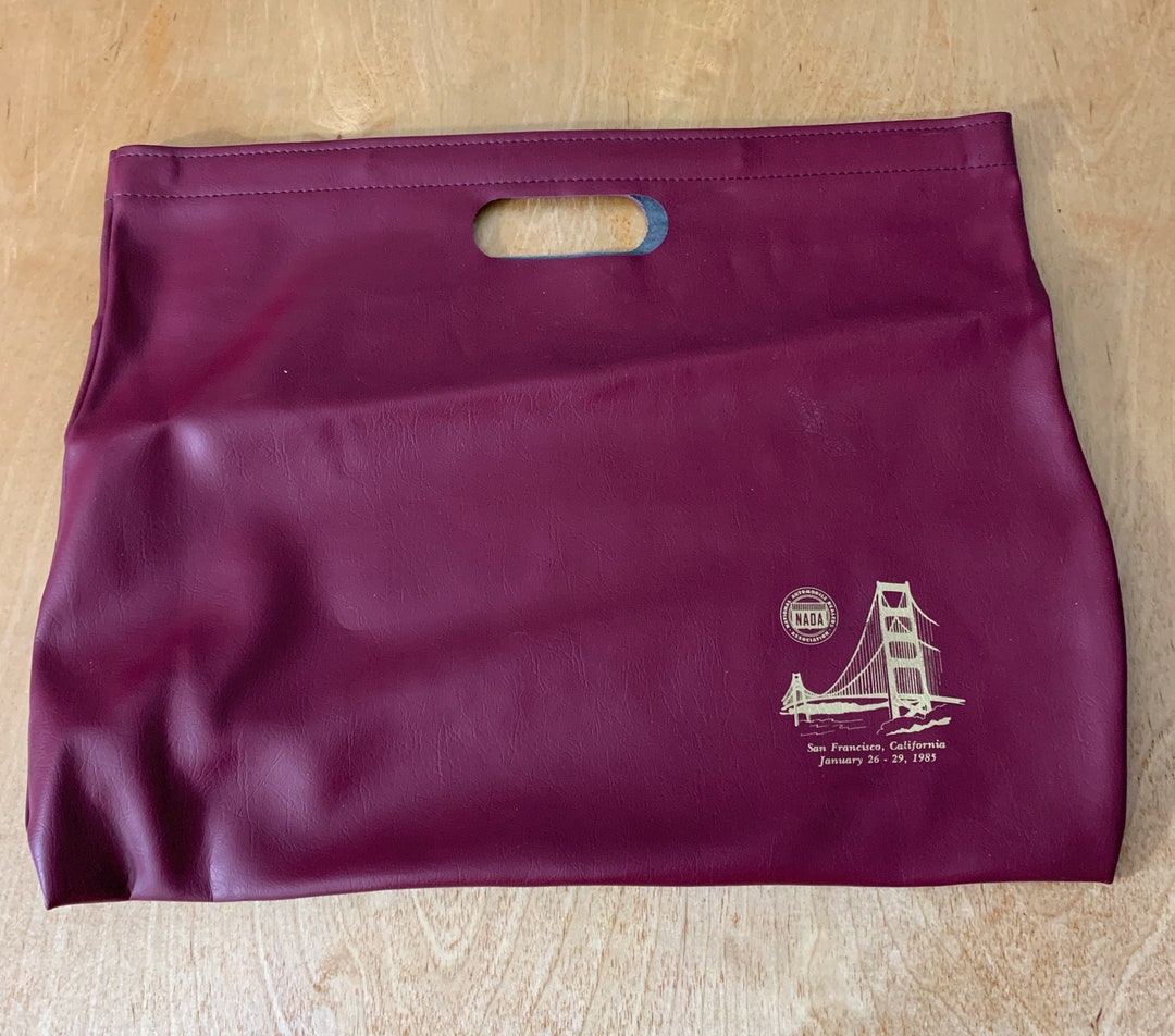 Vintage Burgundy Vinyl Portfolio Document File Holder Carrier Case 18 X ...