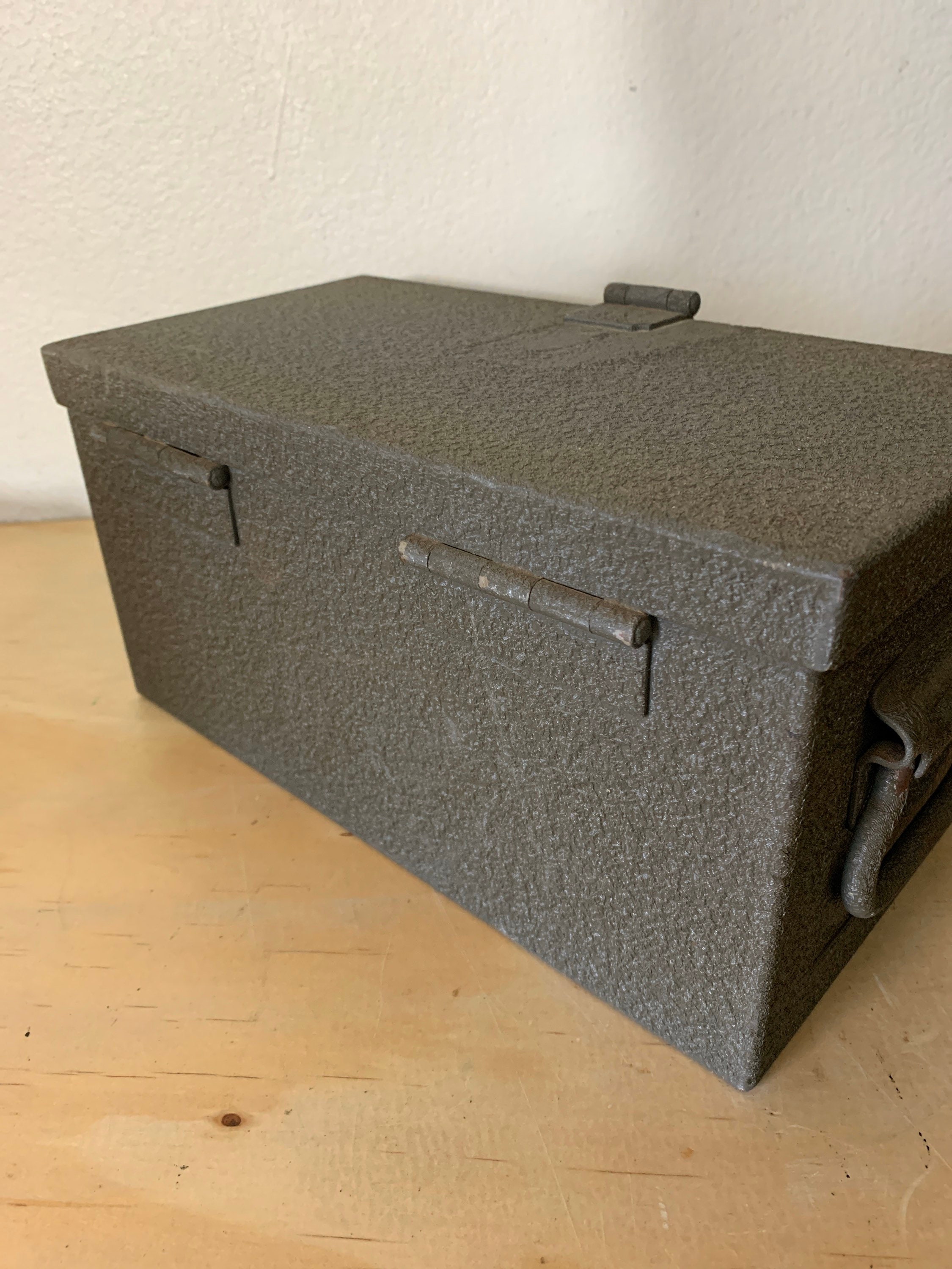 Vintage Gray Metal Film Reel Storage Box - Etsy