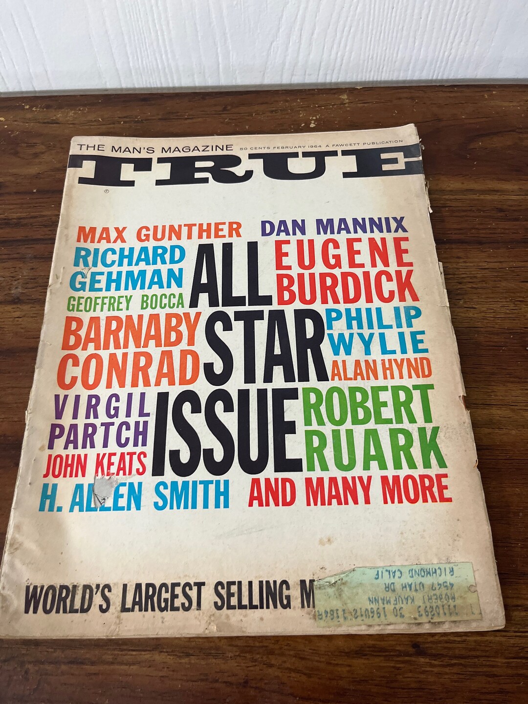 TRUE the Man's Magazine February 1964 * All-star Issue Short Stories ...