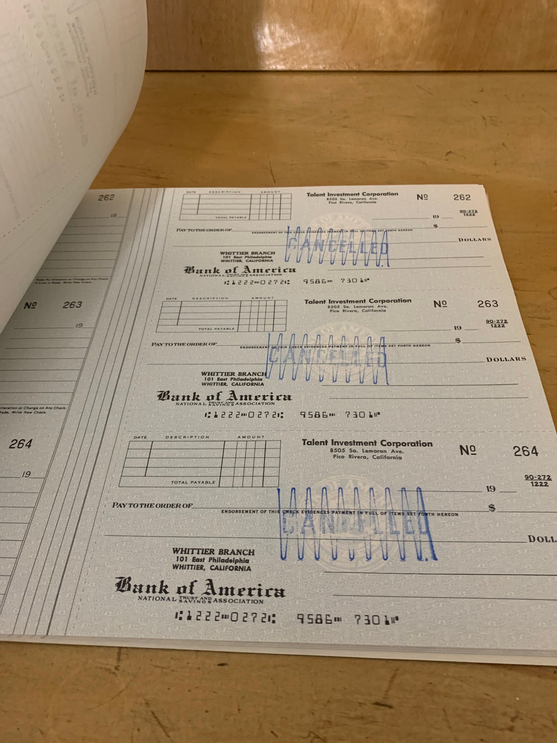 Vintage Bank of America Check Book Whittier CA - Etsy