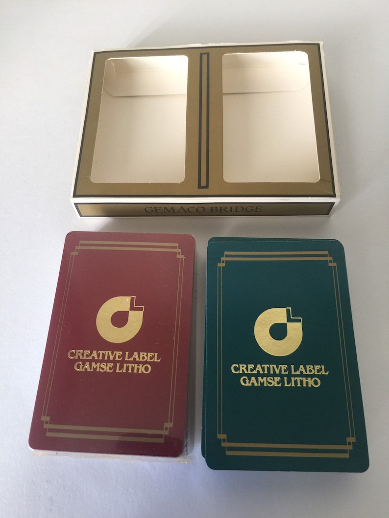 Gemaco Bridge Playing Cards Creative Label Gamee Litho - Etsy México