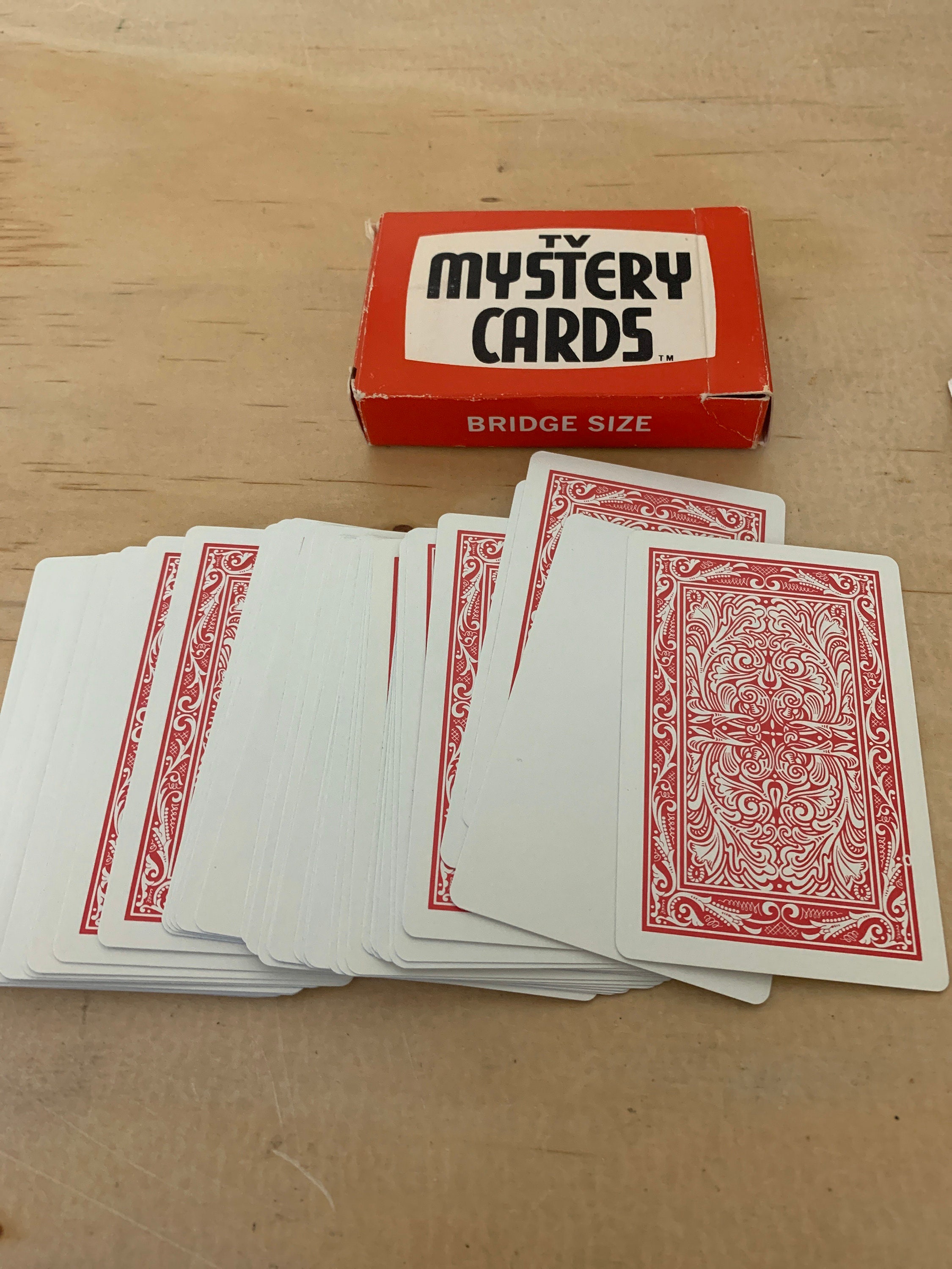 Vintage TV Mystery Cards Bridge Size Seventies USA Magic Tricks ...