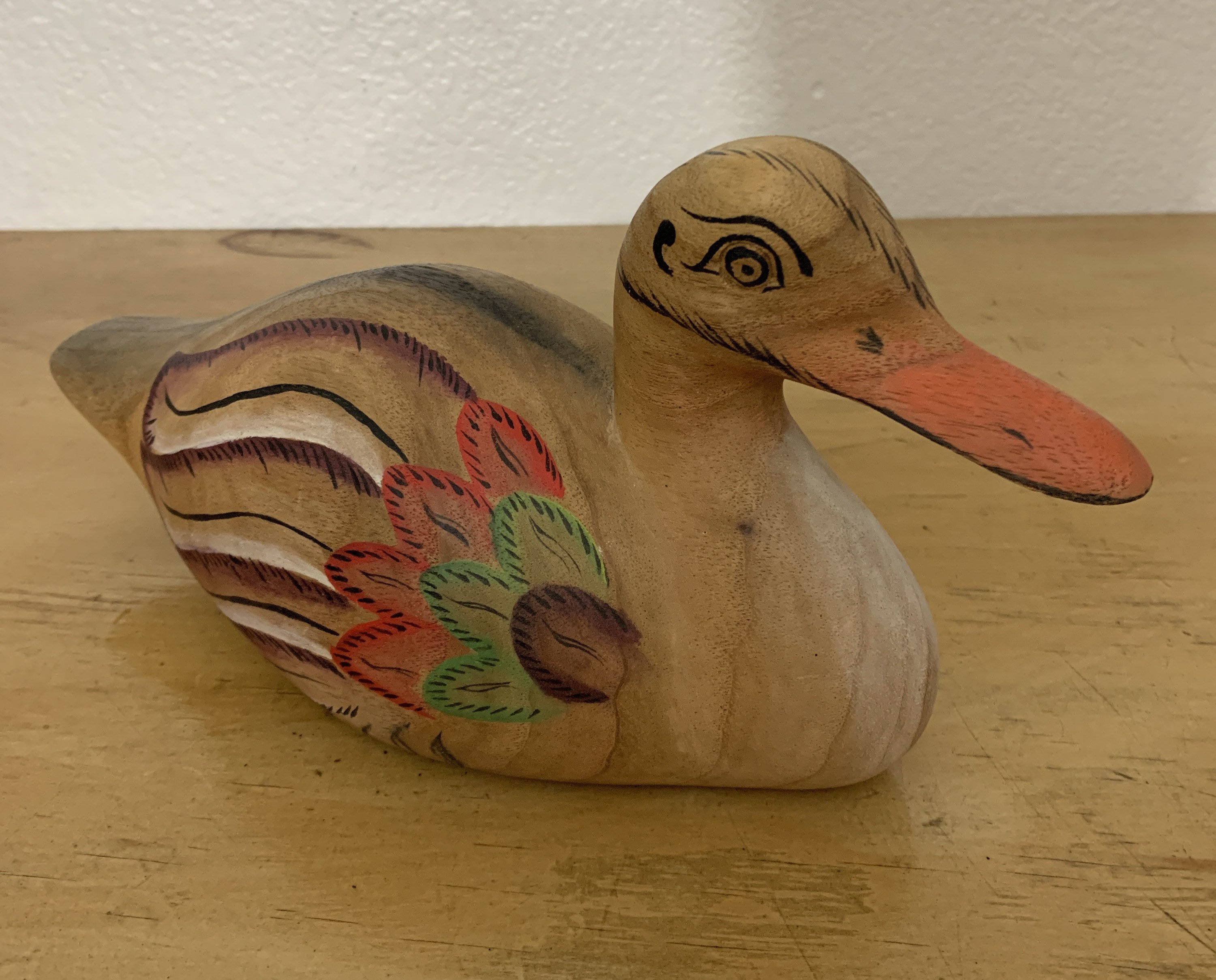 Vintage Solid Wood Duck Colorful Paints 12” - Etsy
