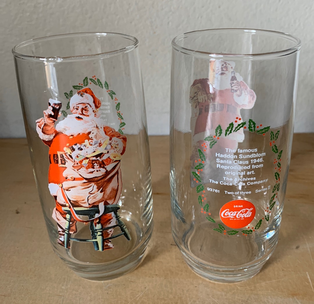 Coca Cola Santa Christmas Glasses Haddon Sundblom Series Glasses Loy of ...