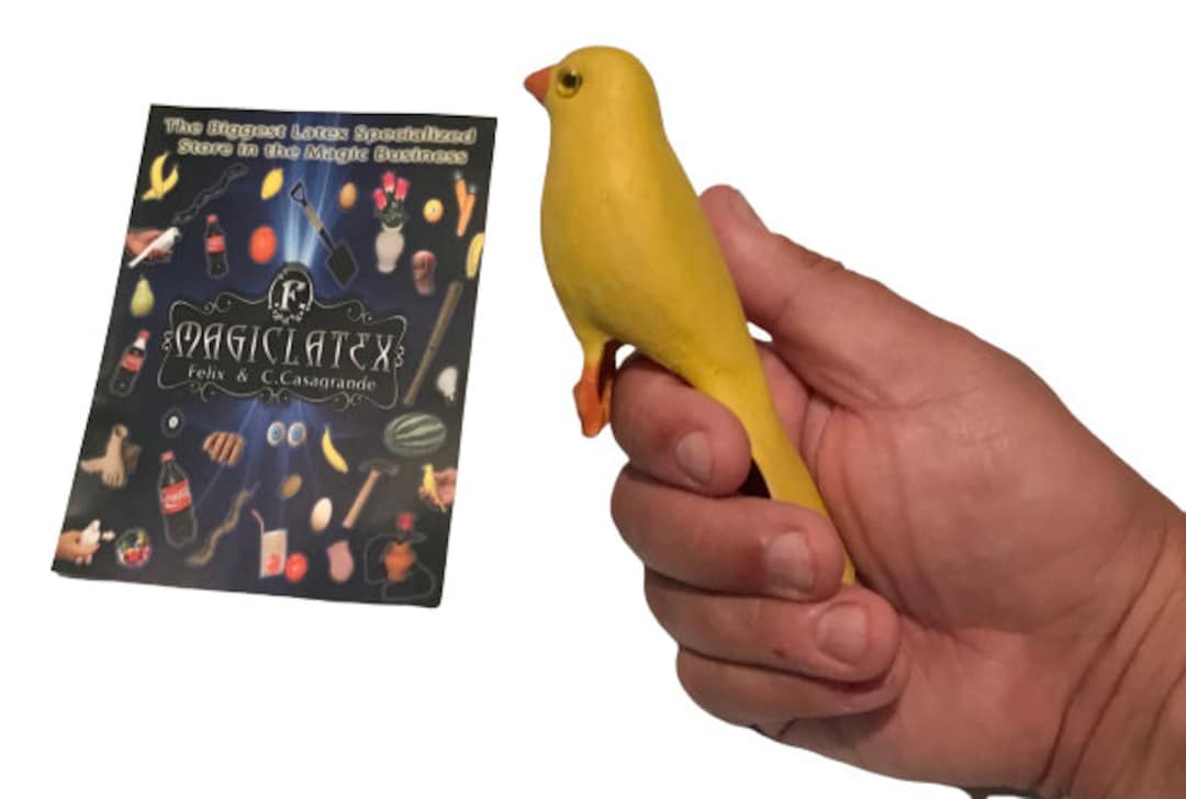 Deluxe RUBBER YELLOW CANARY Fake Bird Parakeet Latex Prop Pro Magic ...