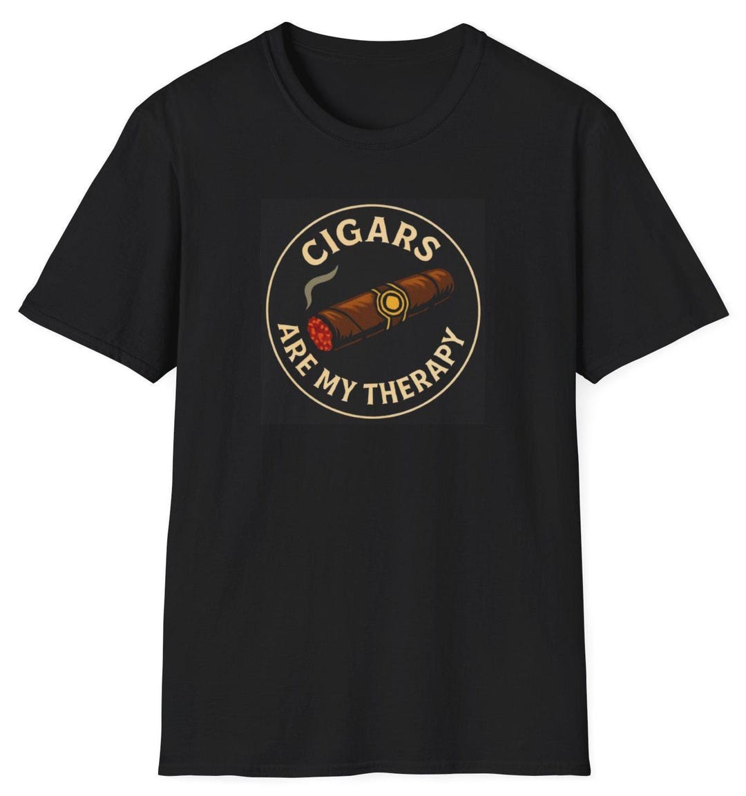 CIGAR THERAPY T Shirt Funny Graphic Black Tee, Gift for Dad, Happy ...