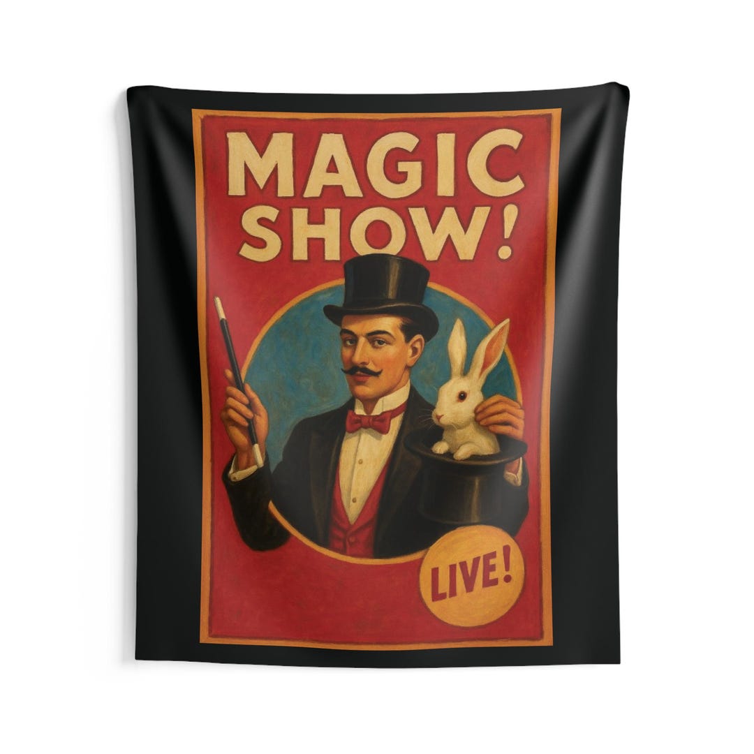 Giant MAGIC SHOW! Silk Like Polyester Sideshow Magicians Banner ...
