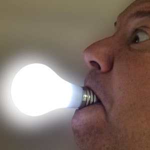 Deluxe Push Button LIGHT UP BULB in Mouth Led Tv Family Show Costume ...