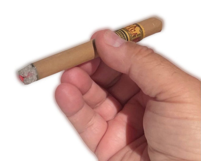 FAKE CIGAR With Real Premium Stogie Band Red Ash Glitter Magic Trick ...