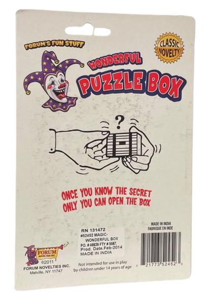 Retro WONDERFUL PUZZLE BOX Joke Gag Prank Fake Money Magic Trick ...