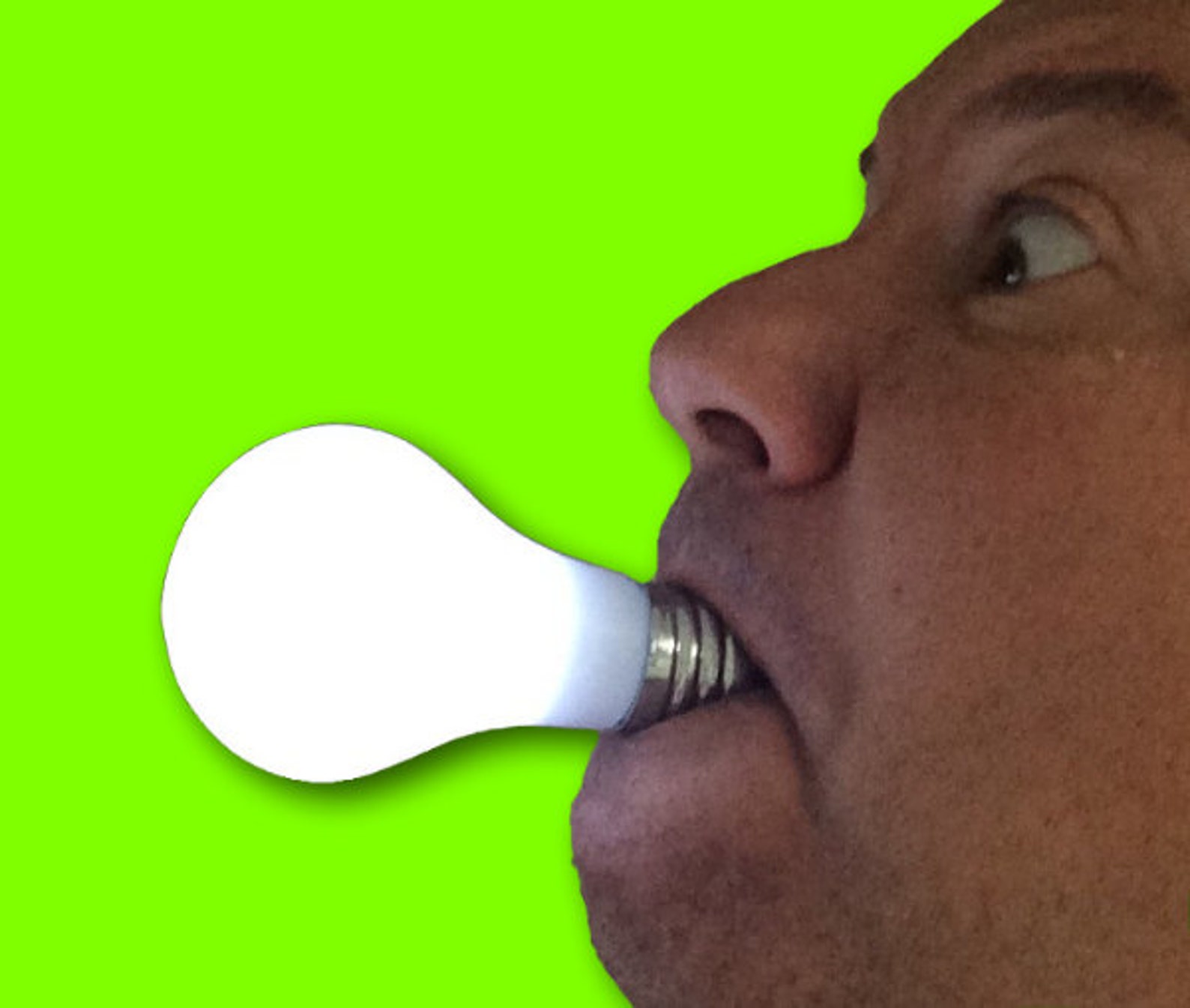 Deluxe Push Button LIGHT UP BULB in Mouth Led Tv Family Show Costume ...