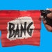 Vintage BANG GUN FLAG Red Mini Banner Clown Comedy Gag Toy Joke Stage ...
