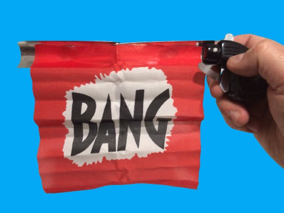 Vintage BANG GUN FLAG Red Mini Banner Clown Comedy Gag Toy Joke Stage ...