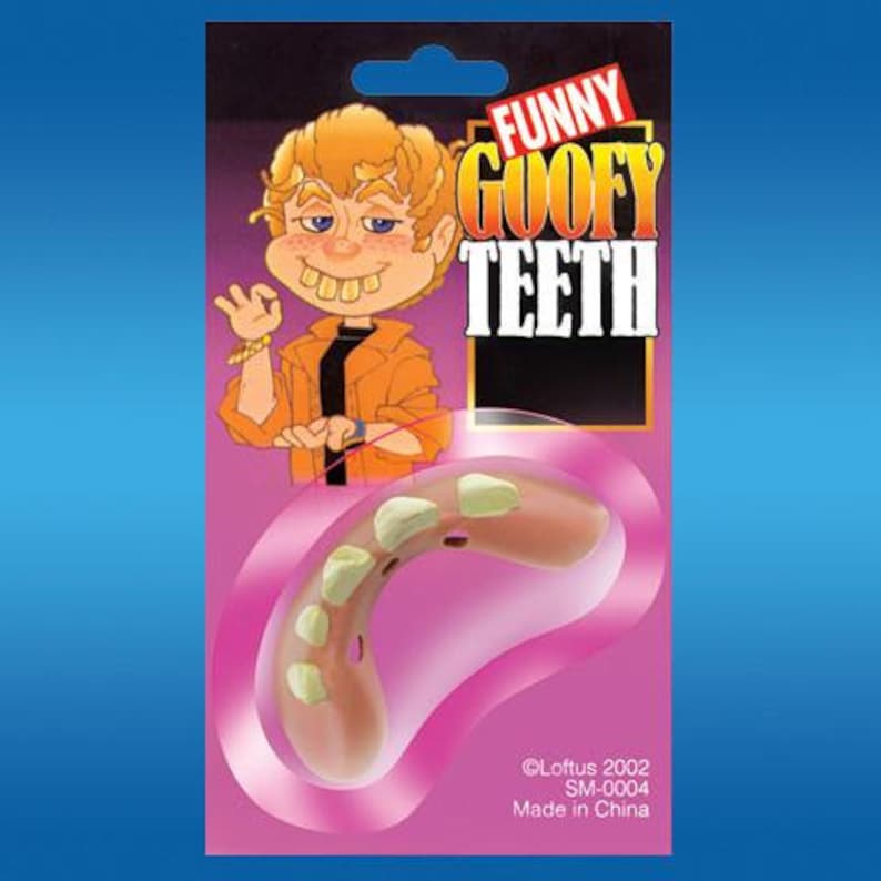 Vintage FUNNY GOOFY TEETH Rotted Nerd Fake Hillbilly Bad Halloween Ugly ...