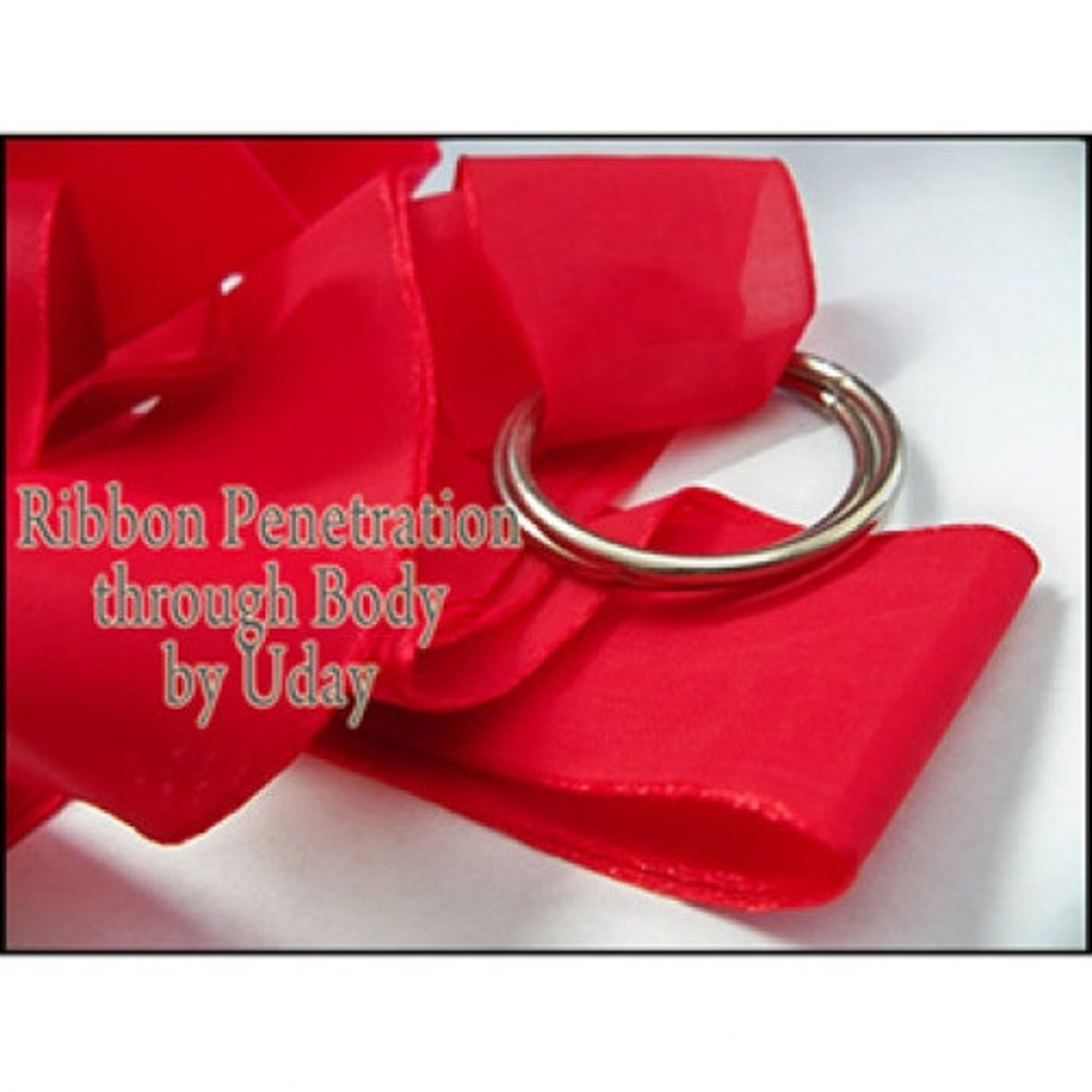Vintage Silk Red RIBBON THROUGH BODY Penetration Illusion Magic Trick ...