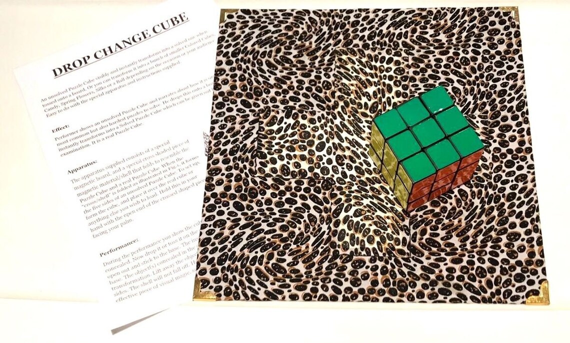 Vintage DROP CHANGE CUBE Board Instant Set Solve Rubik's Puzzle Stage ...