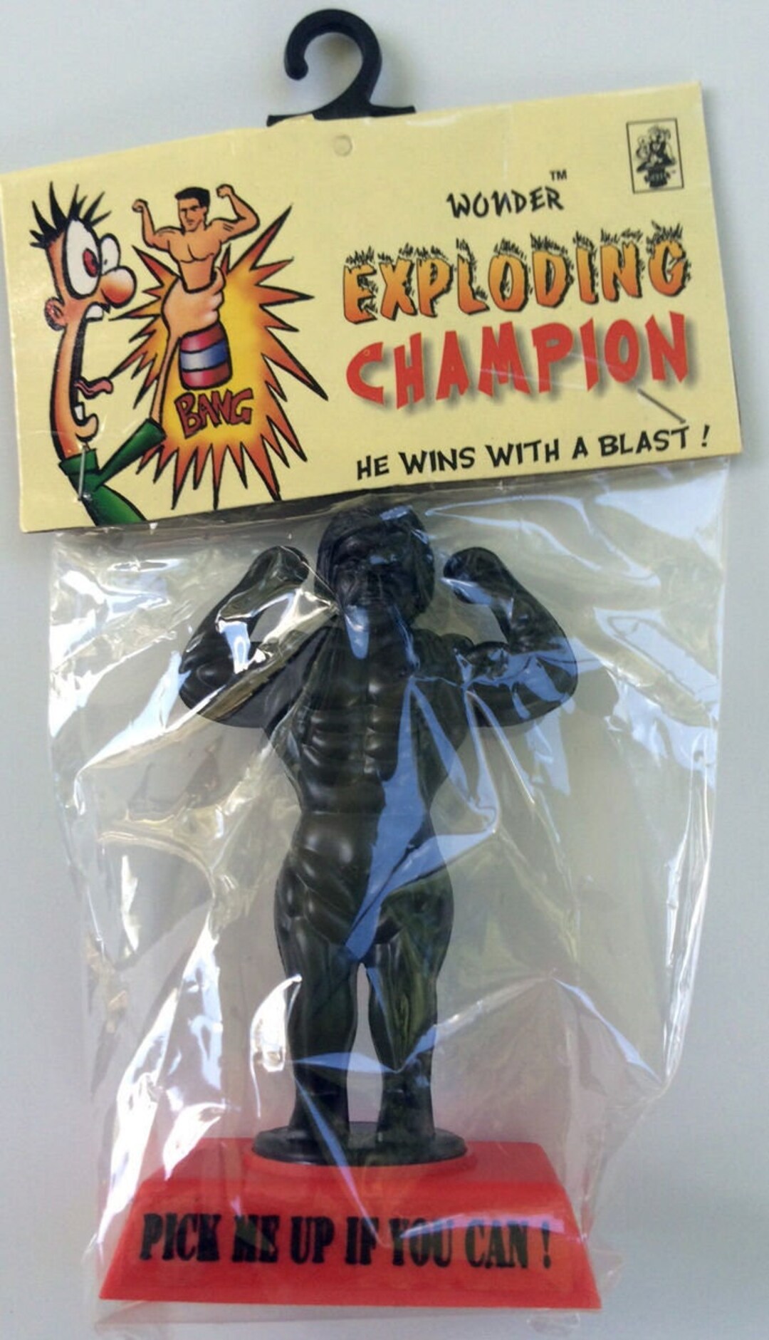 Vintage EXPLODING CHAMPION TROPHY Muscle Man Statue Prank Trick Joke ...