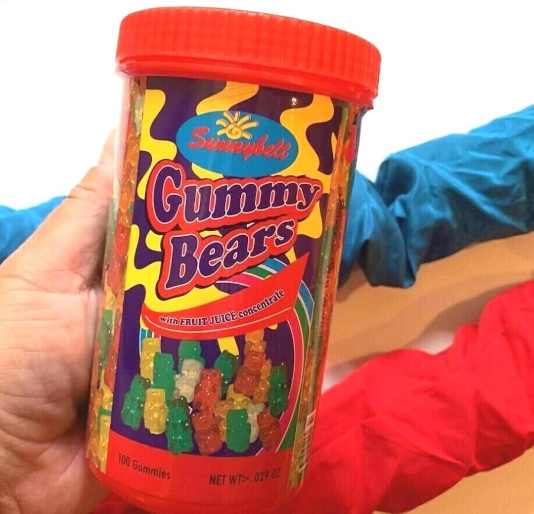 Vintage Deluxe JUMBO 2 SPRING SNAKES Cloth Metal Gummy Bears Can Candy ...