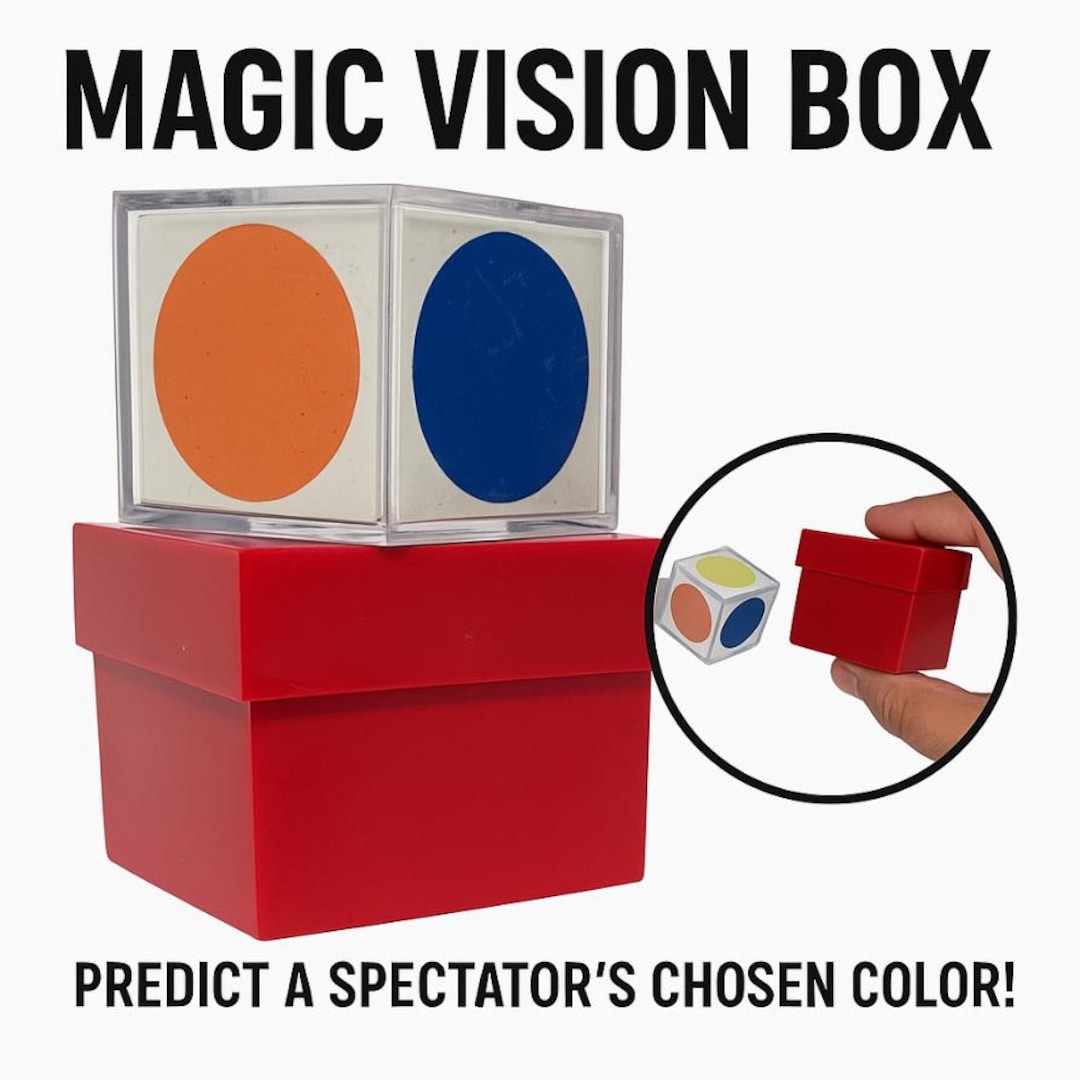 Retro MAGIC VISION BOX Color Prediction Mind Reading Trick Red Cube ...