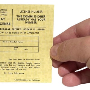 Vintage 10 Set BACK SEAT DRIVERS License Funny Gag Joke Gift Auto Car ...