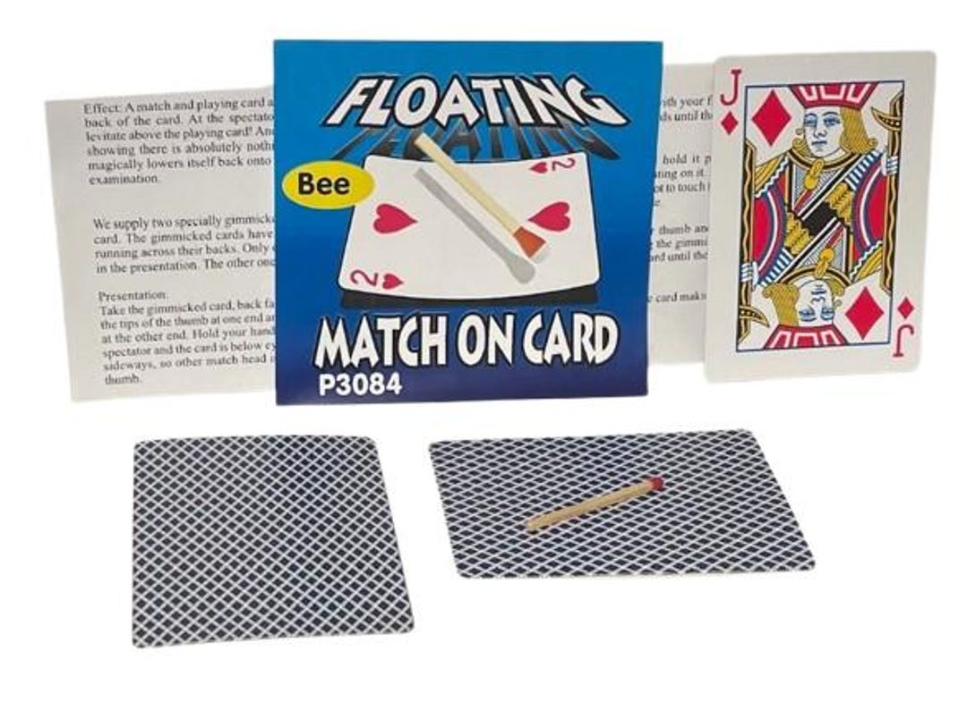 Vintage 2 Gimmicked FLOATING MATCH on CARDS Set Dollar Bill Levitating ...