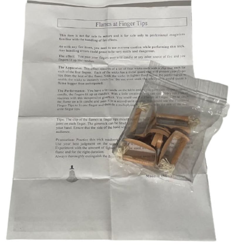 Vintage FLAMES AT FINGERTIPS From Fire Stage Magic Trick Flaming Hot ...