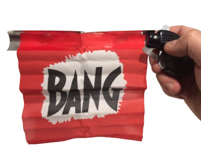 Vintage BANG GUN FLAG Red Mini Banner Clown Comedy Gag Toy Joke Stage ...