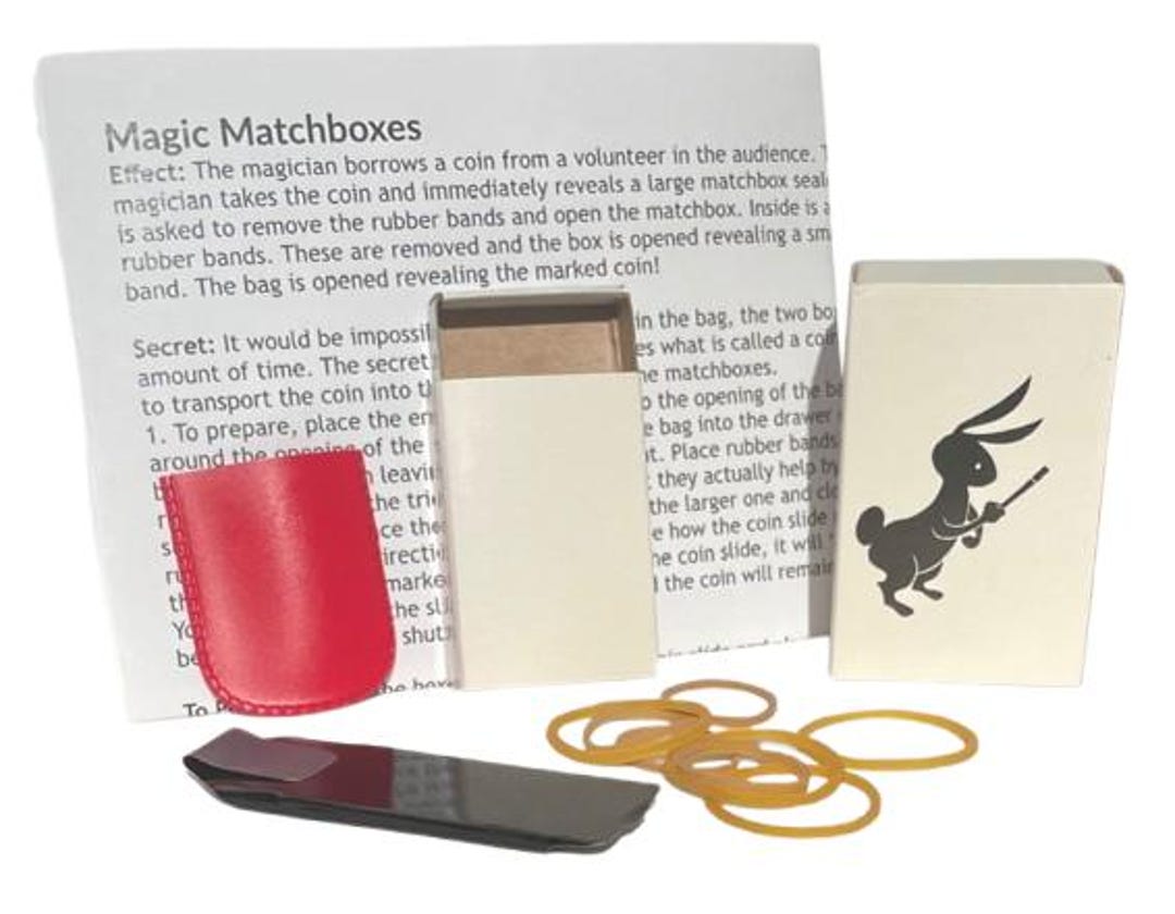 Vintage SS Adams MATCH BOX Magic Trick Appearing Coin in Nesting Boxes ...