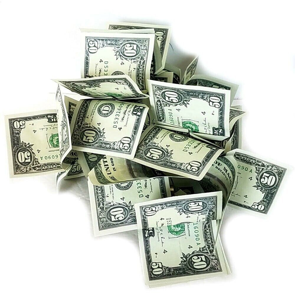 Deluxe SPRING MONEY BILLS Fake 50 Dollar Magic Trick Production Bouquet Prop Joke Gag Pops Open ...