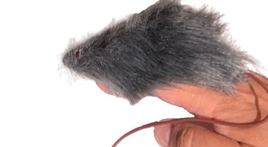 FINGER MOUSE PUPPET Gray the Judy Magic Trick Clown Fake Toy Funny ...