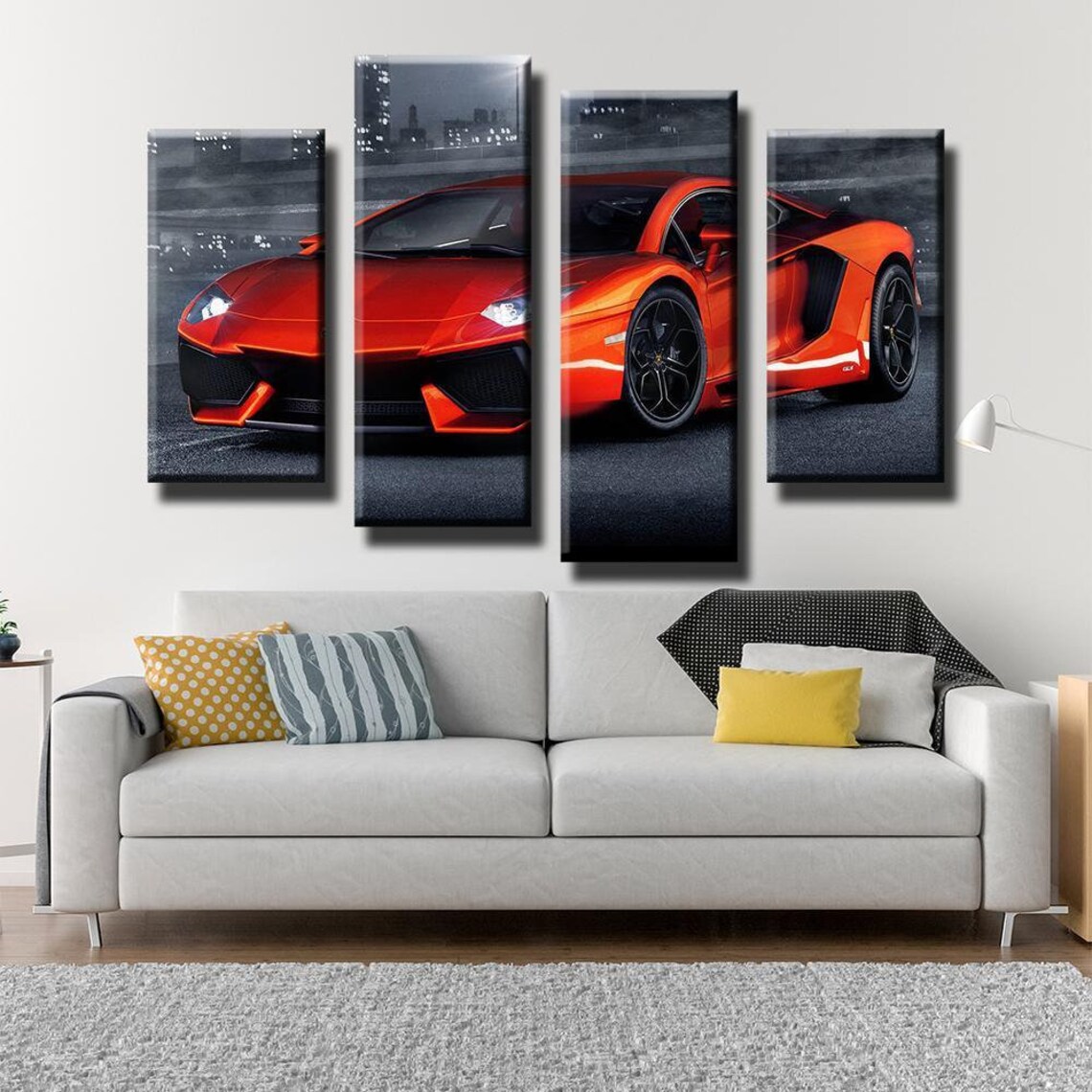 Aventador Lambo Canvas Set Poster Home Decor Artwork - Etsy