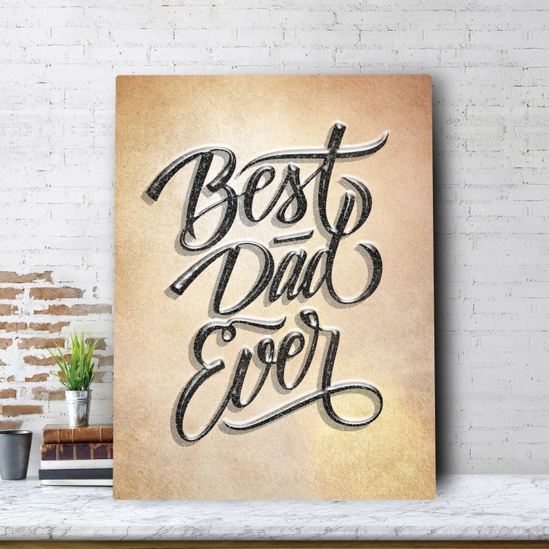 Best Dad Ever Canvas Set Personalized Wall Decor for - Etsy