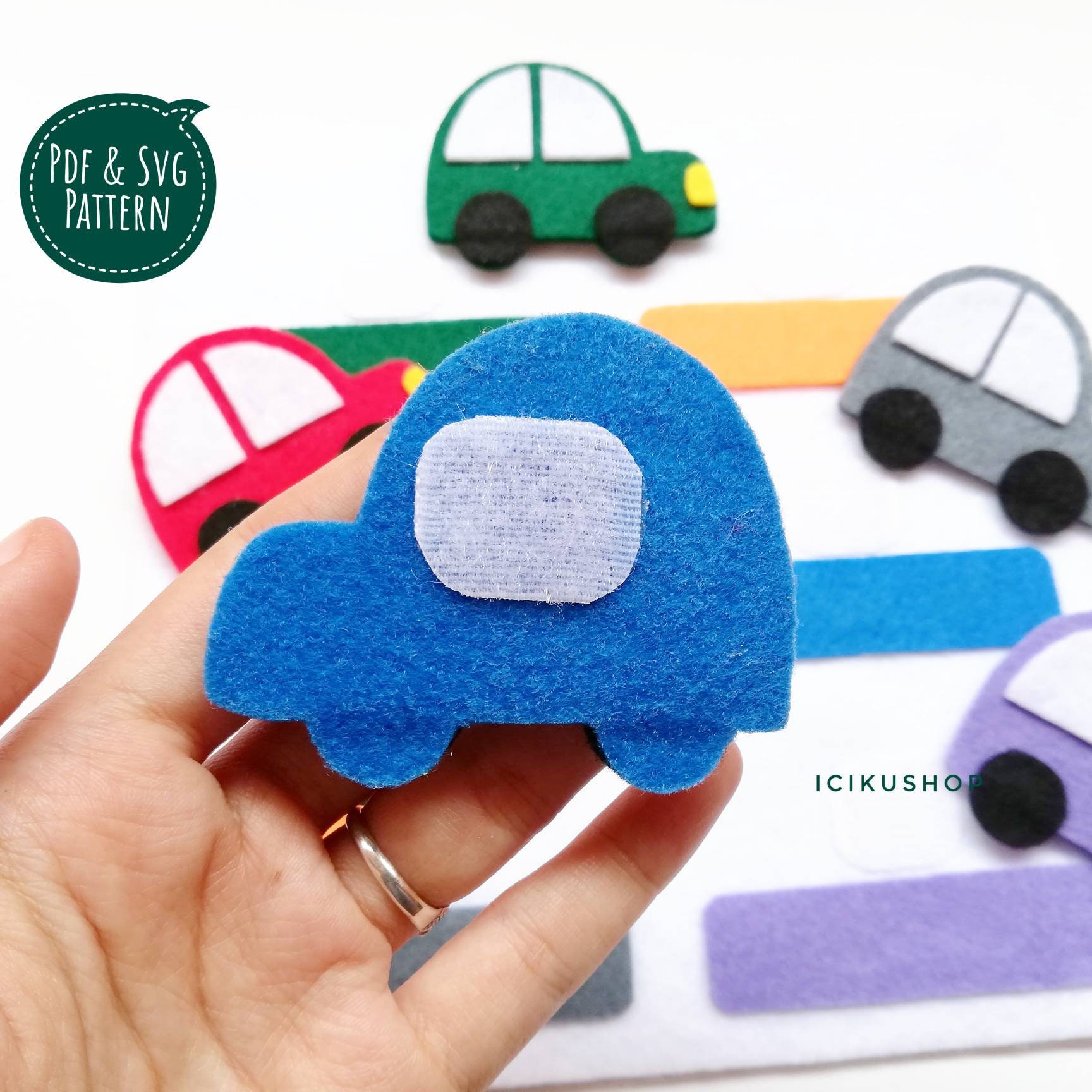 PDF, SVG : Matching Cars Color, No Sew Busy Book Page / Quiet Book Page ...