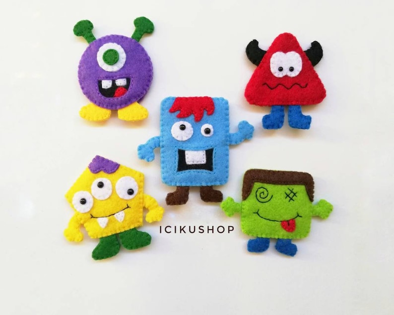 PDF SVG : Monster Shapes Felt Finger Puppets Hand Sewing - Etsy
